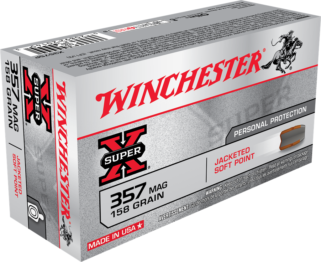 Winchester Super-X Jacketed Soft Point .357 Magnum 158 Grain Handgun ...